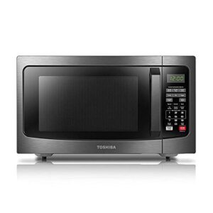 toshiba em131a5c-bs countertop microwave ovens 1.2 cu ft, 12.4″ removable turntable smart humidity sensor 12 auto menus mute function eco mode easy clean interior black color 1100w