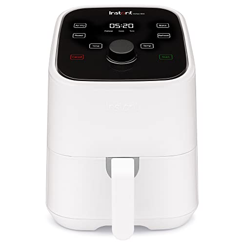 Instant Vortex 4-in-1, 2-QT Mini Air Fryer Oven Combo, From the Makers of Instant Pot with Customizable Smart Cooking Programs, Nonstick and Dishwasher-Safe Basket, App with over 100 Recipes, White