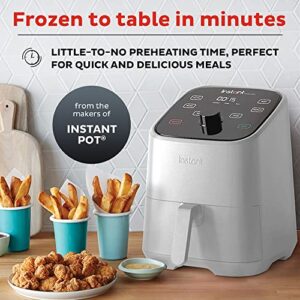 Instant Vortex 4-in-1, 2-QT Mini Air Fryer Oven Combo, From the Makers of Instant Pot with Customizable Smart Cooking Programs, Nonstick and Dishwasher-Safe Basket, App with over 100 Recipes, White