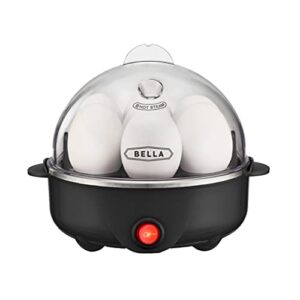 bella rapid electric egg cooker and poacher with auto shut off for omelet, soft, medium and hard boiled eggs – 7 egg capacity tray, single stack, black