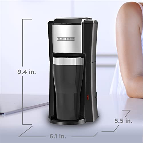 BLACK+DECKER Single Serve Coffeemaker,0.47 Liters, Black, CM618