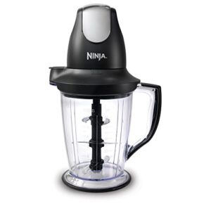 Ninja QB1004 Blender/Food Processor with 450-Watt Base, 48oz Pitcher, 16oz Chopper Bowl, and 40oz Processor Bowl for Shakes, Smoothies, and Meal Prep,Black