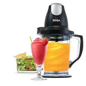 Ninja QB1004 Blender/Food Processor with 450-Watt Base, 48oz Pitcher, 16oz Chopper Bowl, and 40oz Processor Bowl for Shakes, Smoothies, and Meal Prep,Black