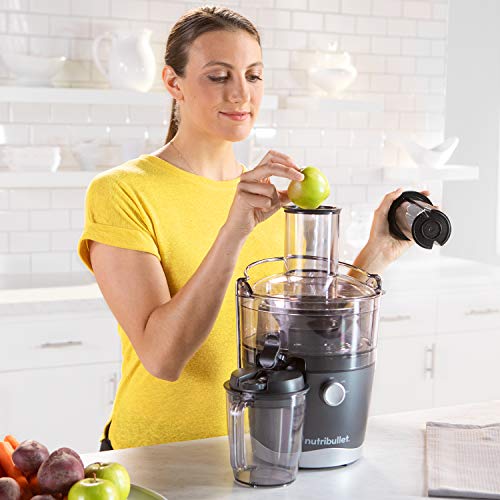 NutriBullet Juicer Centrifugal Juicer Machine for Fruit, Vegetables, and Food Prep, 27 Ounces/1.5 Liters, 800 Watts, Gray NBJ50100