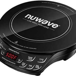 NUWAVE Flex Precision Induction Cooktop, Portable, Large 6.5” Heating Coil, Temperature from 100F to 500F, 3 Wattage Settings 600, 900, and 1300w