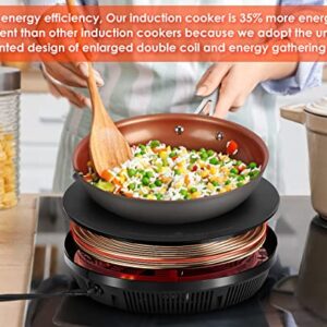 NUWAVE Flex Precision Induction Cooktop, Portable, Large 6.5” Heating Coil, Temperature from 100F to 500F, 3 Wattage Settings 600, 900, and 1300w