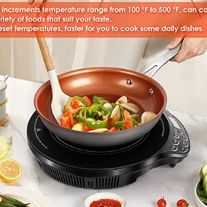 NUWAVE Flex Precision Induction Cooktop, Portable, Large 6.5” Heating Coil, Temperature from 100F to 500F, 3 Wattage Settings 600, 900, and 1300w