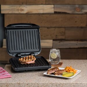 George Foreman 4-Serving Removable Plate Grill and Panini Press, Black, GRP1060B