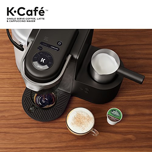 Keurig K-Cafe Single-Serve K-Cup Coffee Maker, Latte Maker and Cappuccino Maker, Comes with Dishwasher Safe Milk Frother, Coffee Shot Capability, Compatible With all Keurig K-Cup Pods, Dark Charcoal