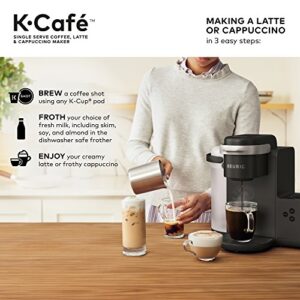 Keurig K-Cafe Single-Serve K-Cup Coffee Maker, Latte Maker and Cappuccino Maker, Comes with Dishwasher Safe Milk Frother, Coffee Shot Capability, Compatible With all Keurig K-Cup Pods, Dark Charcoal