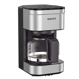 krups simply brew compact filter drip coffee maker, 5-cup, silver