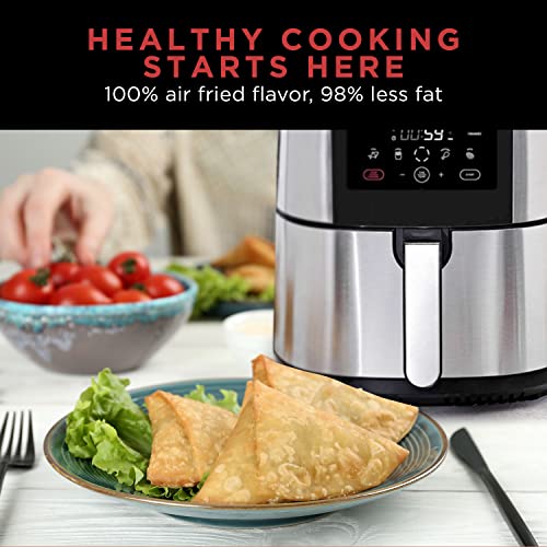 CHEFMAN Large Air Fryer Max XL 8 Qt, Healthy Cooking, User Friendly, Nonstick Stainless Steel, Digital Touch Screen with 4 Cooking Functions, BPA-Free, Dishwasher Safe Basket, Preheat & Shake Reminder