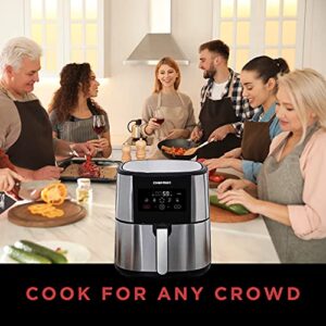 CHEFMAN Large Air Fryer Max XL 8 Qt, Healthy Cooking, User Friendly, Nonstick Stainless Steel, Digital Touch Screen with 4 Cooking Functions, BPA-Free, Dishwasher Safe Basket, Preheat & Shake Reminder