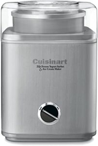 ice cream maker by cuisinart, ice cream and frozen yogurt machine, 2-qt. double-insulated freezer bowl, silver, ice30bc