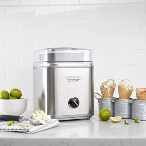 Ice Cream Maker by Cuisinart, Ice Cream and Frozen Yogurt Machine, 2-Qt. Double-Insulated Freezer Bowl, Silver, ICE30BC