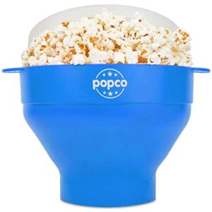 popco silicone microwave popcorn popper with handles | popcorn maker | collapsible popcorn bowl | bpa free and dishwasher safe | 15 colors available (light blue) â€¦