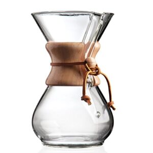 chemex pour-over glass coffeemaker – classic series – 6-cup – exclusive packaging