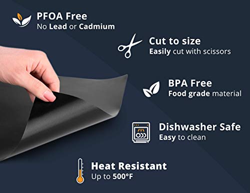 Oven Liners for Bottom of Oven - 2 Pack Large Heavy Duty Mats, 17”x25” Non-Stick Reusable Liner for Electric, Gas, Toaster Ovens, Grills - BPA & PFOA Free Kitchen Accessory to Keep Your Oven Clean