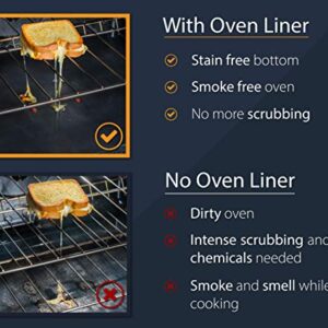 Oven Liners for Bottom of Oven - 2 Pack Large Heavy Duty Mats, 17”x25” Non-Stick Reusable Liner for Electric, Gas, Toaster Ovens, Grills - BPA & PFOA Free Kitchen Accessory to Keep Your Oven Clean