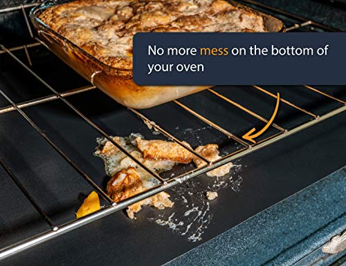 Oven Liners for Bottom of Oven - 2 Pack Large Heavy Duty Mats, 17”x25” Non-Stick Reusable Liner for Electric, Gas, Toaster Ovens, Grills - BPA & PFOA Free Kitchen Accessory to Keep Your Oven Clean