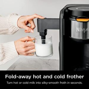 Ninja CP307 Hot and Cold Brewed System, Tea & Coffee Maker, with Auto-iQ, 6 Sizes, 5 Styles, 5 Tea Settings, 50 oz Thermal Carafe, Frother, Coffee & Tea Baskets, Dishwasher Safe Parts, Black