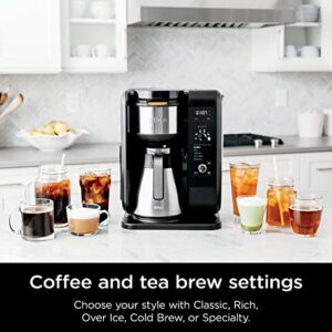 Ninja CP307 Hot and Cold Brewed System, Tea & Coffee Maker, with Auto-iQ, 6 Sizes, 5 Styles, 5 Tea Settings, 50 oz Thermal Carafe, Frother, Coffee & Tea Baskets, Dishwasher Safe Parts, Black