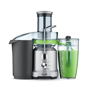 breville juice fountain cold juicer, silver, bje430sil