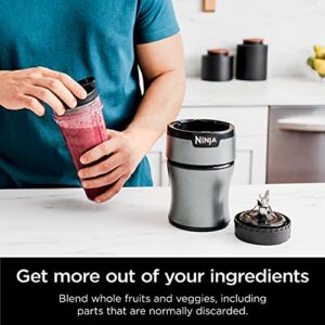 Ninja BN301 Nutri-Blender Plus Compact Personal Blender, 900-Peak-Watt Motor, Silver