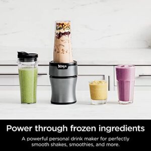 Ninja BN301 Nutri-Blender Plus Compact Personal Blender, 900-Peak-Watt Motor, Silver