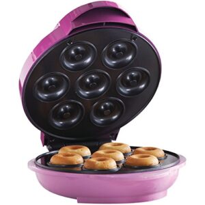 brentwood mini donut maker machine, non-stick, pink