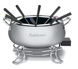 cuisinart cfo-3ss 3-quart electric fondue pot 1000-watt electric fondue set is suitable for chocolate, cheese, broth and or oil, stainless steel