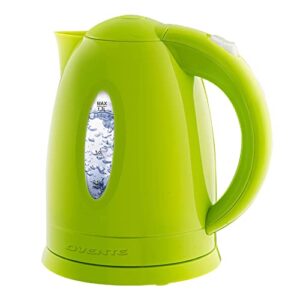 ovente electric kettle 1.7 liter cordless hot water boiler, 1100w with automatic shut-off and boil dry protection, fast boiling bpa-free portable instant heater for making tea, coffee, green kp72g