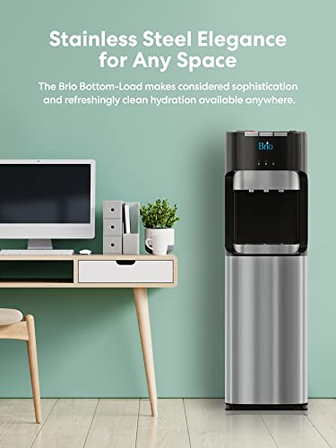 Brio Bottom Loading Water Cooler Water Dispenser – Essential Series - 3 Temperature Settings - Hot, Cold & Cool Water - UL/Energy Star Approved