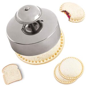 sandwich sealer, sandwich cutter and sealer, food-grade 304 stainless steel sandwich sealer, uncrustables peanut butter and jelly sandwiches tool/pbj cutter, uncrustable sandwich maker