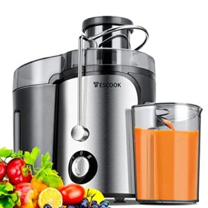 juicer, 600w juicer machines 3 speeds with 3” feed chute, juicer extractor for whole fruits & vegs, dishwasher safe, bpa-free, non-drip function