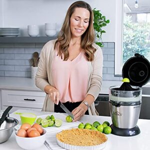 Vinci Hands-Free Patented Electric Citrus Juicer 1-Button Easy Press Lemon Lime Orange Grapefruit Juice Squeezer Easy to Clean Juicer Machine, Black/Stainless Steel