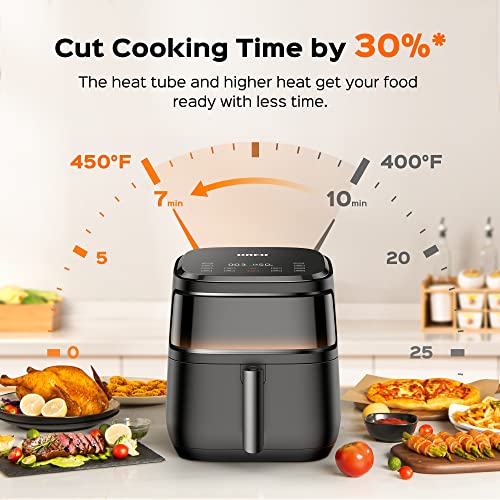 Dreo Air Fryer Pro Max, 11-in-1 Digital Air Fryer Oven Cooker with 100 Recipes, Visible Window, Supports Customerizable Cooking, 100℉ to 450℉, LED Touchscreen, Easy to Clean, Shake Reminder, 6.8QT