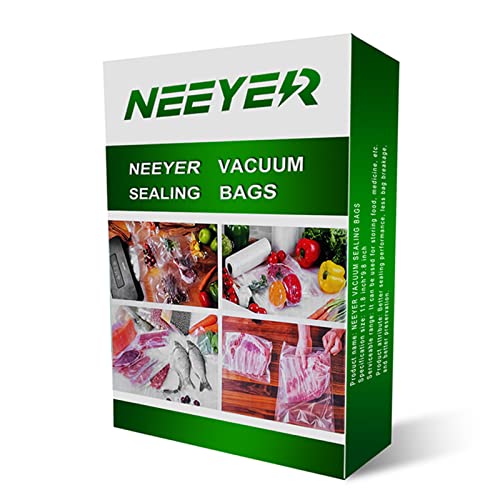 Neeyer Vacuum Sealer Bags,Seal a Meal Sealer Bags,Ideal for Food Saver,BPA Free Safe Universal Pre-Cut bag, 100 Pint 8" x 12" for vac storage, Meal Prep or Sous Vide