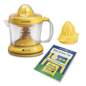 proctor silex alex’s lemonade stand citrus juicer machine and squeezer (66331), 34 oz, yellow