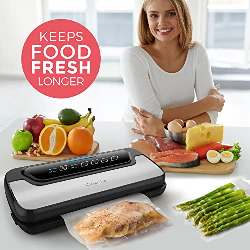 Vacuum Sealer Machine By Mueller | Automatic Vacuum Air Sealing System For Food Preservation w/Starter Kit | Compact Design | Lab Tested | Dry & Moist Food Modes | Led Indicator Lights