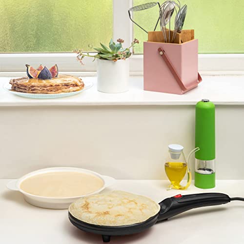 Moss & Stone Electric Crepe Maker With Auto Power Off, Portable Crepe Maker & Non-Stick Dipping Plate, ON/OFF Switch, Nonstick Coating & Automatic Temperature Control, Pan APO