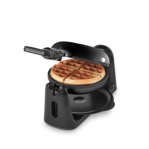 DASH Flip Belgian Waffle Maker With Non-Stick Coating for Individual 1" Thick Waffles – Black