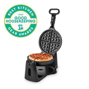 DASH Flip Belgian Waffle Maker With Non-Stick Coating for Individual 1" Thick Waffles – Black