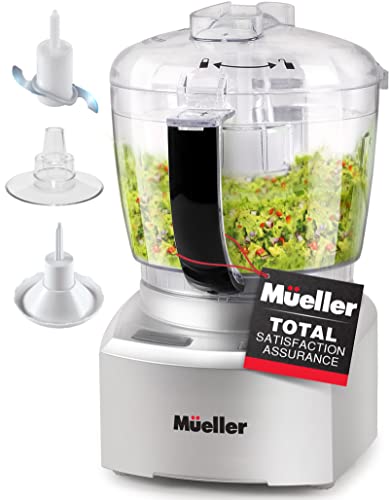 Mueller Ultra Prep Food Processor Chopper for Dicing, Grinding, Whipping and Pureeing – Food Chopper for Vegetables, Meat, Grains, Nuts and Whisk for Eggs and Cream