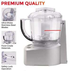 Mueller Ultra Prep Food Processor Chopper for Dicing, Grinding, Whipping and Pureeing – Food Chopper for Vegetables, Meat, Grains, Nuts and Whisk for Eggs and Cream