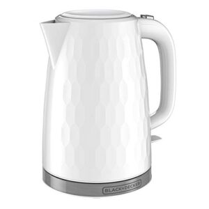 BLACK+DECKER Honeycomb Collection Rapid Boil 1.7L Electric Cordless Kettle with Premium Textured Finish, White, KE1560W