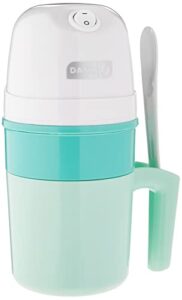 dash my pint electric ice cream maker machine for gelato, sorbet + frozen yogurt with mixing spoon & recipe book (organic, sugar free, flavored healthy snacks + dessert for kids & adults) 0.4qt – aqua