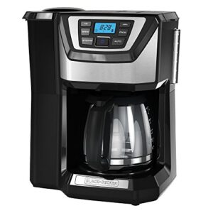 black+decker 12-cup mill and brew coffeemaker, black, cm5000b