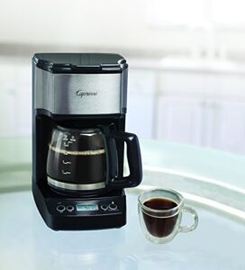 capresso 5-cup mini drip coffee maker, black and stainless steel