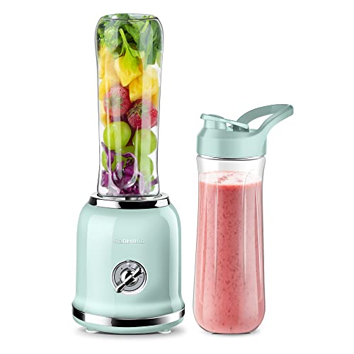 Personal Blender, REDMOND Powerful Smoothie Blender with 2 Portable Bottle 2 Speed Control & Pulse Function 6 Stainless Steel Blades, BPA Free (Green)